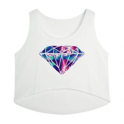 Cute Diamond Print Tank Top on Luulla
